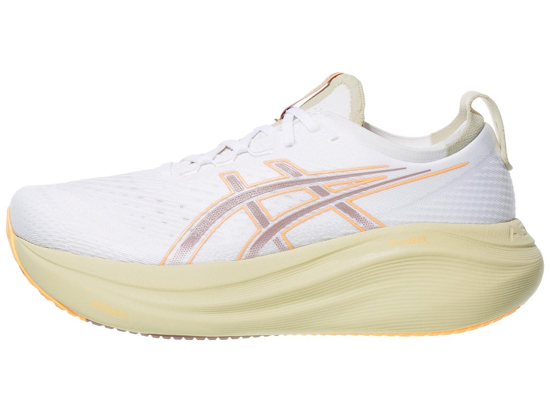 ASICS Gel Nimbus 27 Men's Shoes White/Fawn | Running Warehouse