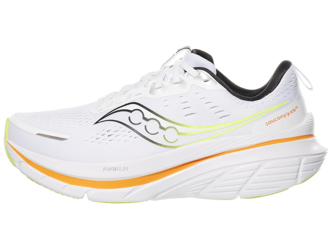 Saucony Guide 18 Men's Shoes White/Peel | Running Warehouse