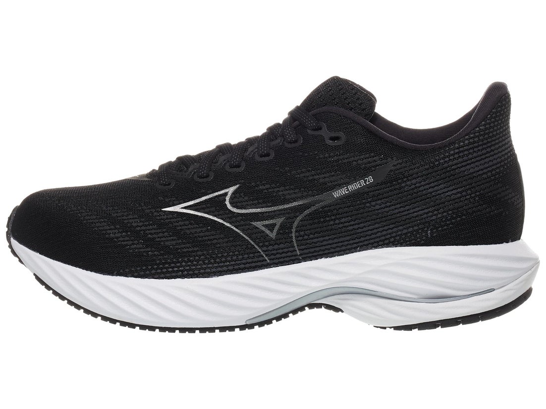 Mizuno Wave Rider 28 Men's Shoes Black/Silver | Running Warehouse