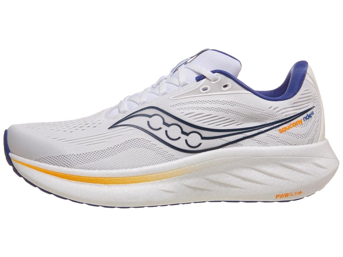 Saucony Ride 18 Men's Shoes White/Azurite | Running Warehouse