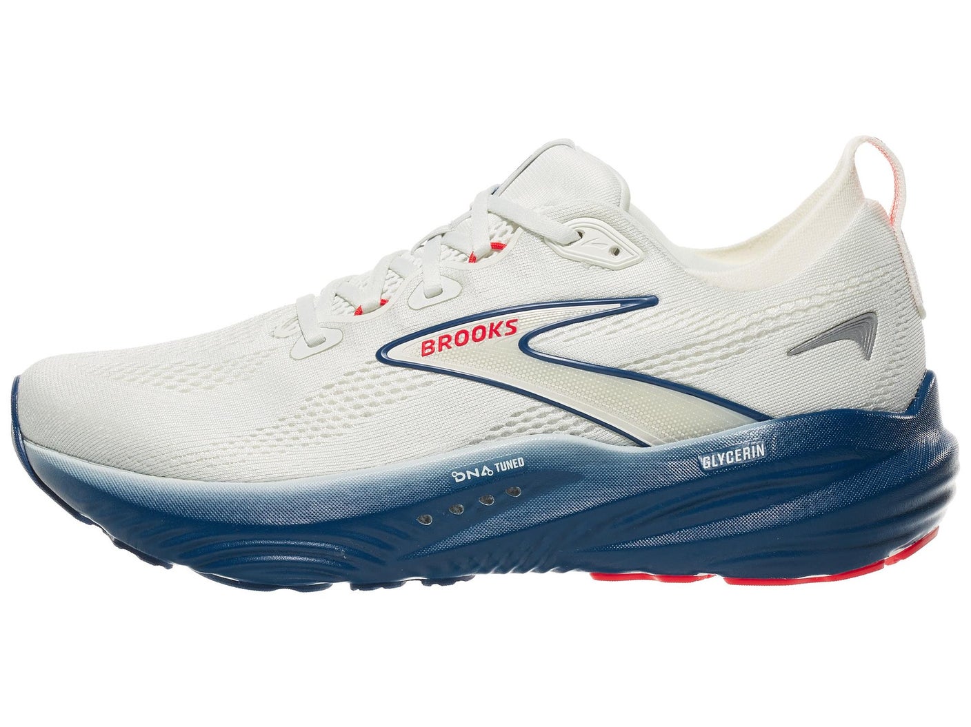 Brooks Glycerin 22 Men's Shoes Gray/Navy Peony/Red | Running Warehouse