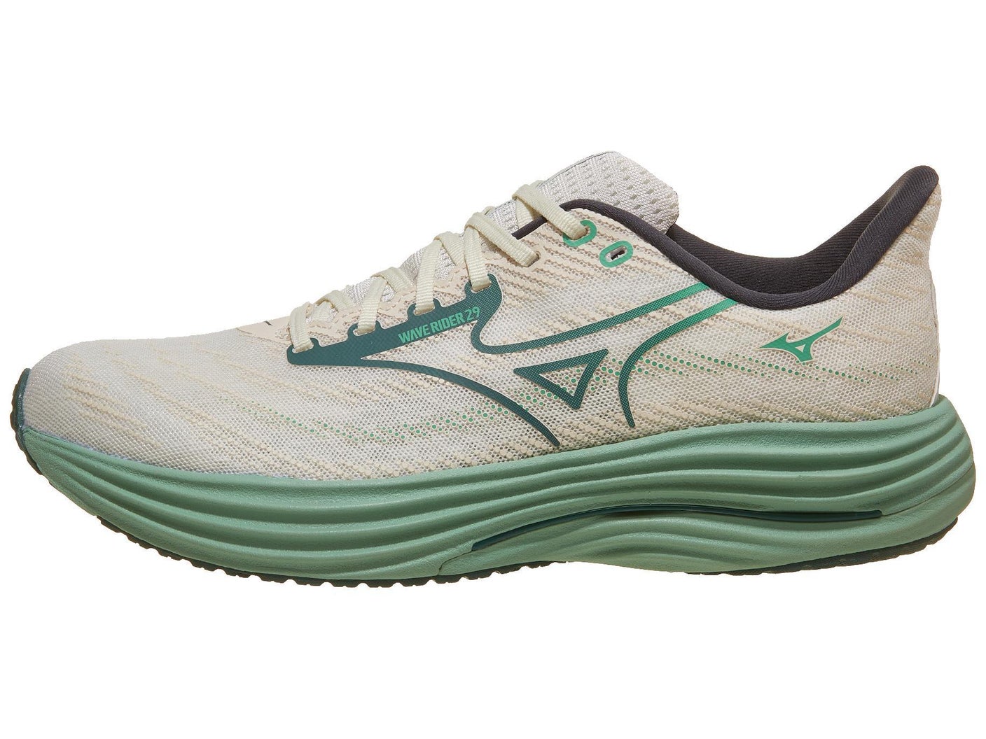 Mizuno Wave Rider 29 Men's Shoes White/Bistro Green | Running Warehouse