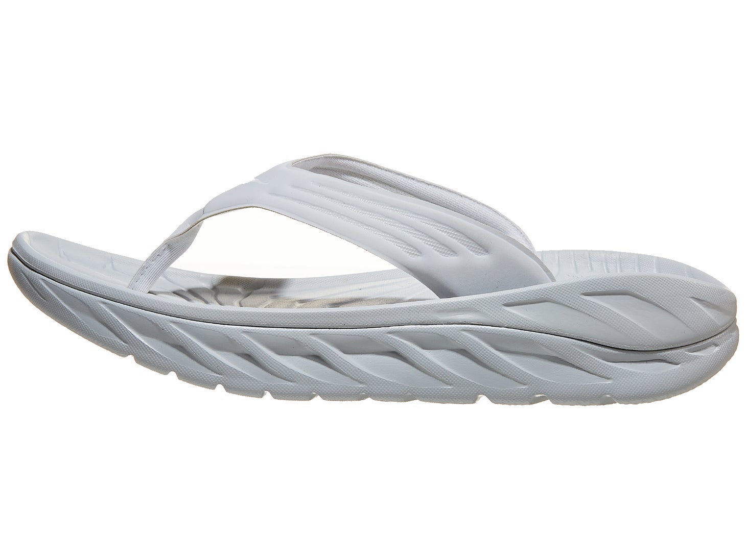 HOKA Ora Recovery Flip Men's Lunar Rock/White | Running Warehouse